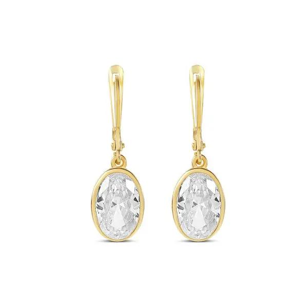 SHYMI Victorian Style Fancy Shape Drop Earrings Oval - Gold