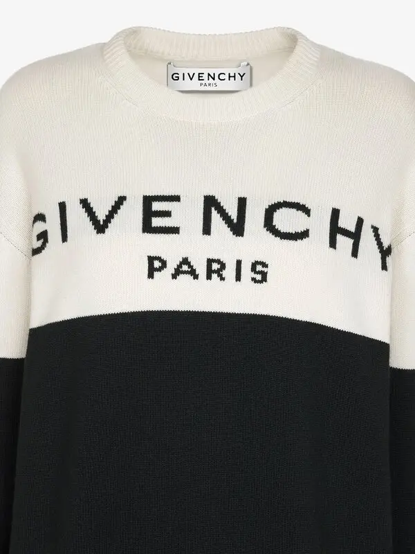 Givenchy Two Tone Logo Jacquard Pullover