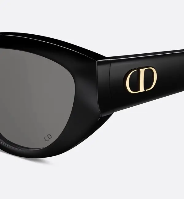 Dior Cat Eye Sunglasses With Gold Cd Logo - Black