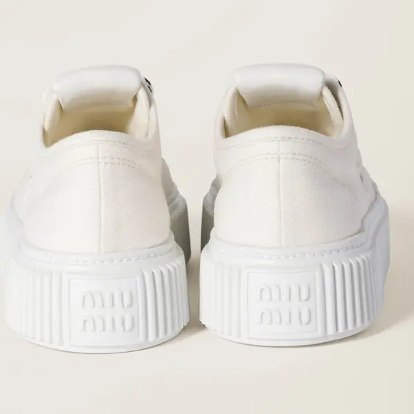 Miu Miu Logo Detail Denim Sneakers