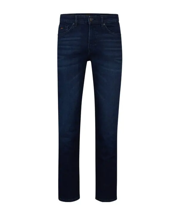 Hugo Boss Mid-rise Straight-leg Jeans - Dark Blue