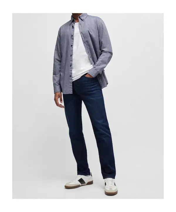 Hugo Boss Mid-rise Straight-leg Jeans - Dark Blue