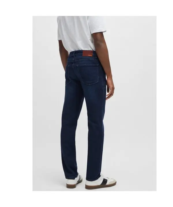Hugo Boss Mid-rise Straight-leg Jeans - Dark Blue