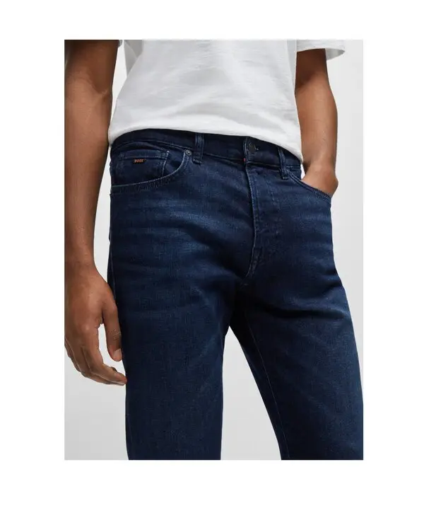 Hugo Boss Mid-rise Straight-leg Jeans - Dark Blue