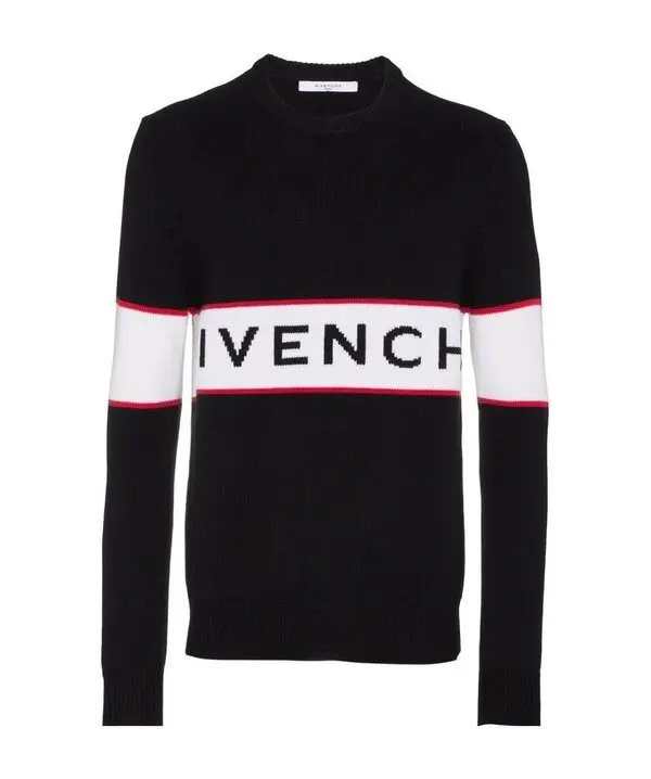 Givenchy Logo Intarsia Knitted Jumper - Black