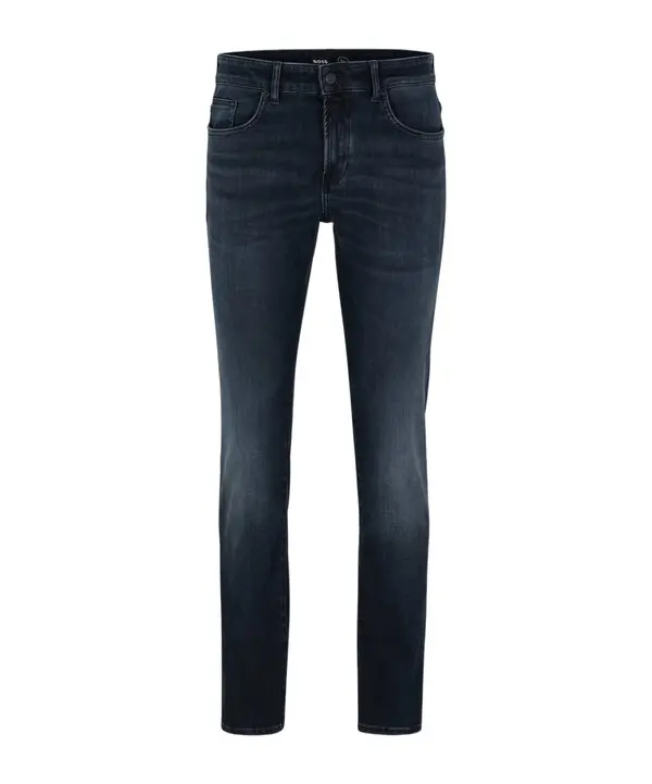 Hugo Boss Logo-patch Cotton Jeans - Black
