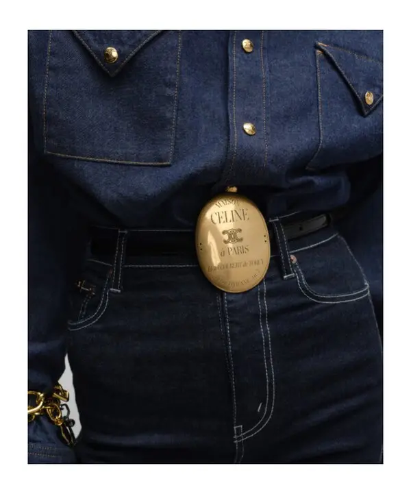 Celine Maison Belt 13mm In Taurillon Leather