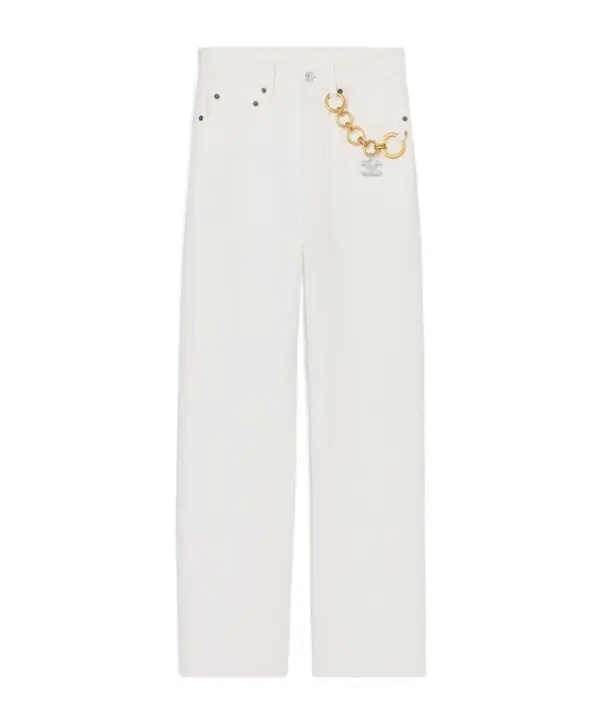 Celine Boyfriend Jeans 002 In Heavy Cotton Twill - White