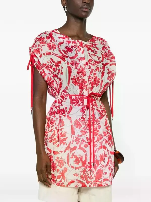 Gucci Floral Drawstring Dress