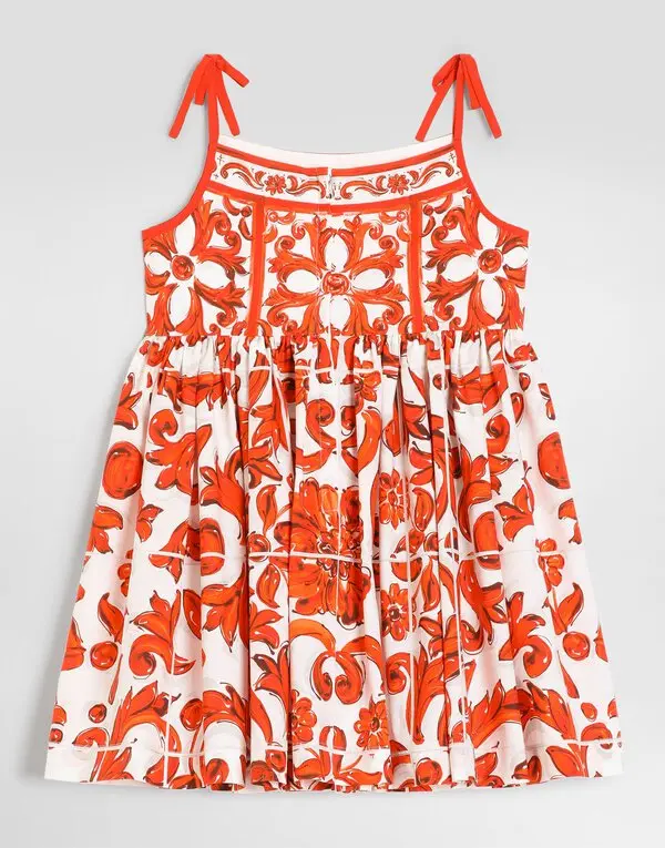 Dolce & Gabbana Majolica Print Poplin Dress