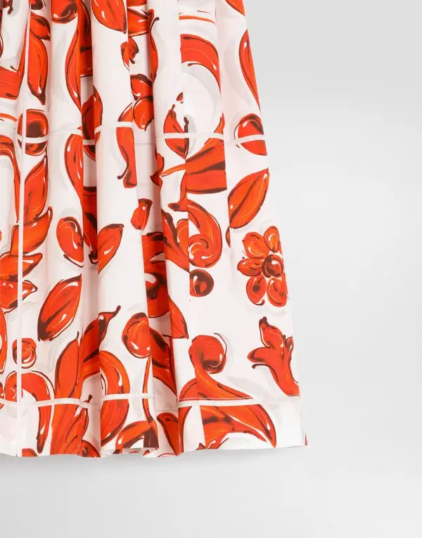 Dolce & Gabbana Majolica Print Poplin Dress