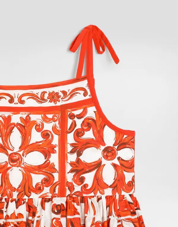 Dolce & Gabbana Majolica Print Poplin Dress