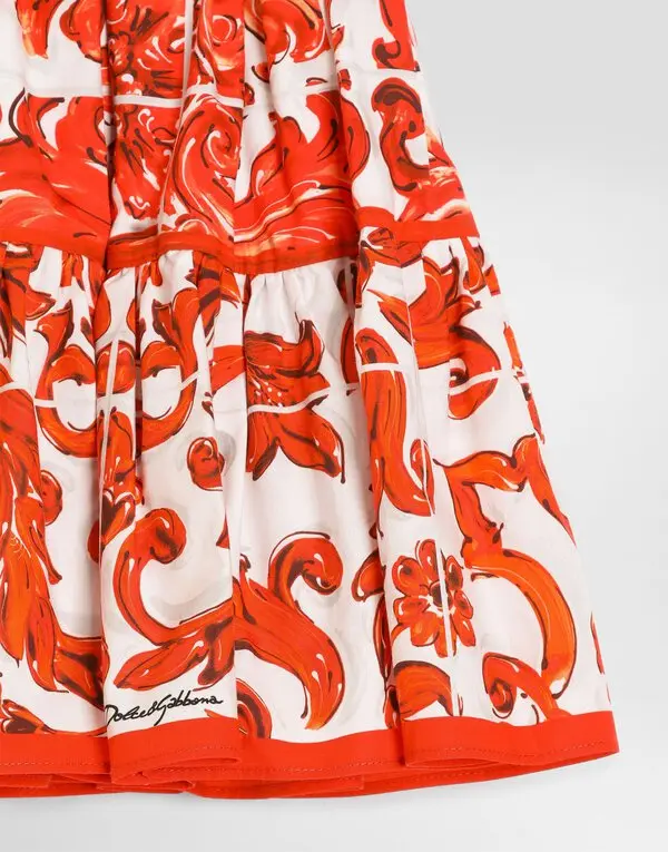 Dolce & Gabbana Majolica Print Poplin Skirt