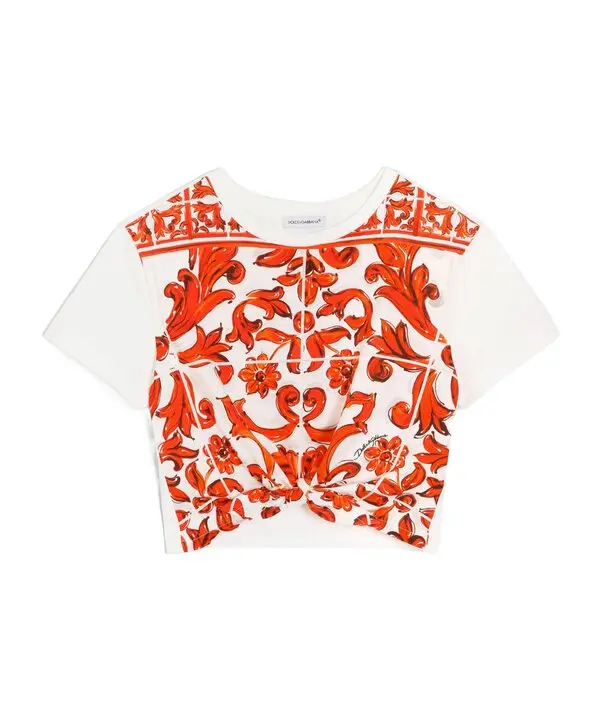 Dolce & Gabbana Majolica Print Jersey T-shirt - Red