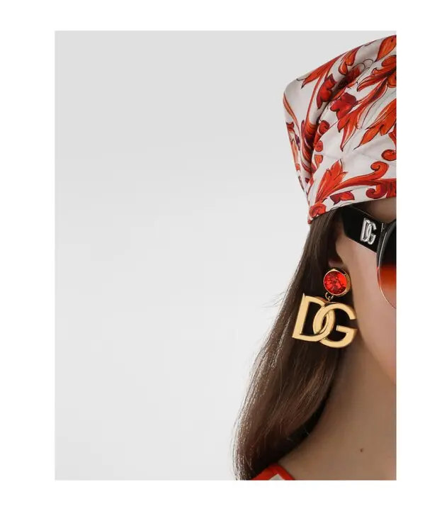 Dolce & Gabbana Clip-on Earrings With Dg Logo - Yellow