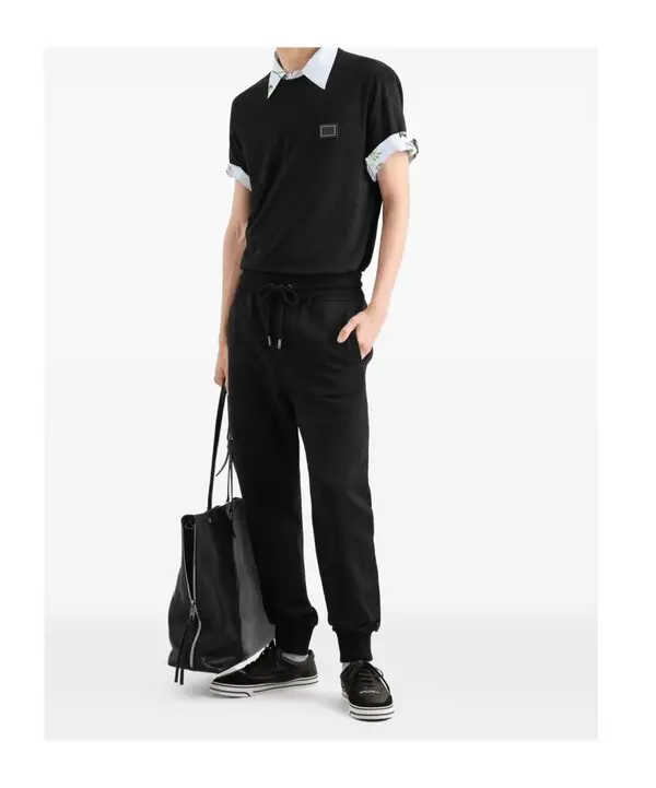 Dolce & Gabbana Cotton T-shirt With Logo Plate - Black