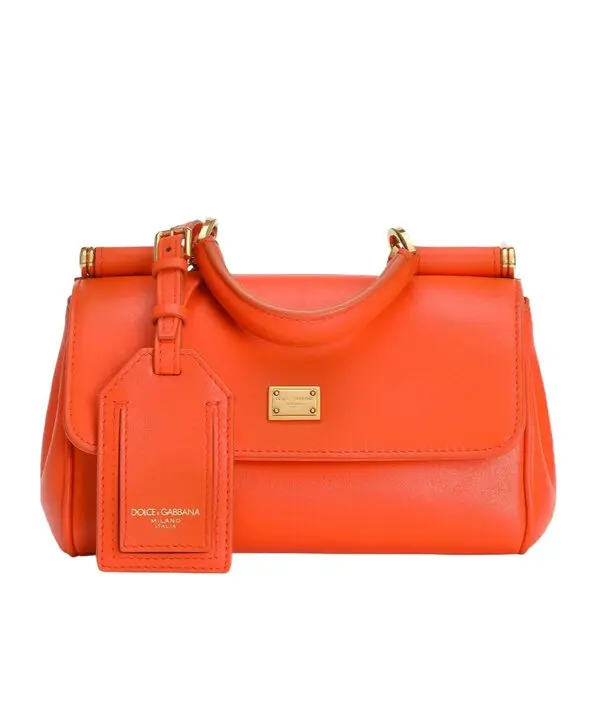 Dolce & Gabbana Mini My Sicily Handbag In Calfskin - Orange