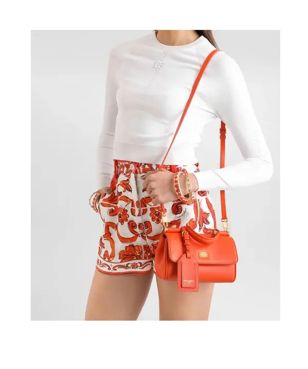 Dolce & Gabbana Mini Sicily Handbag In Calfskin - Orange