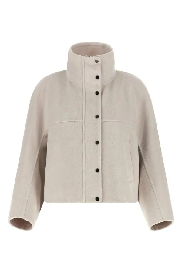 Brunello Cucinelli Shearling-trimmed Bat-sleeve Coat