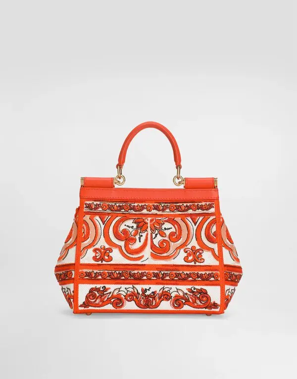 Dolce & Gabbana Small Sicily Handbag With Majolica Embroidery