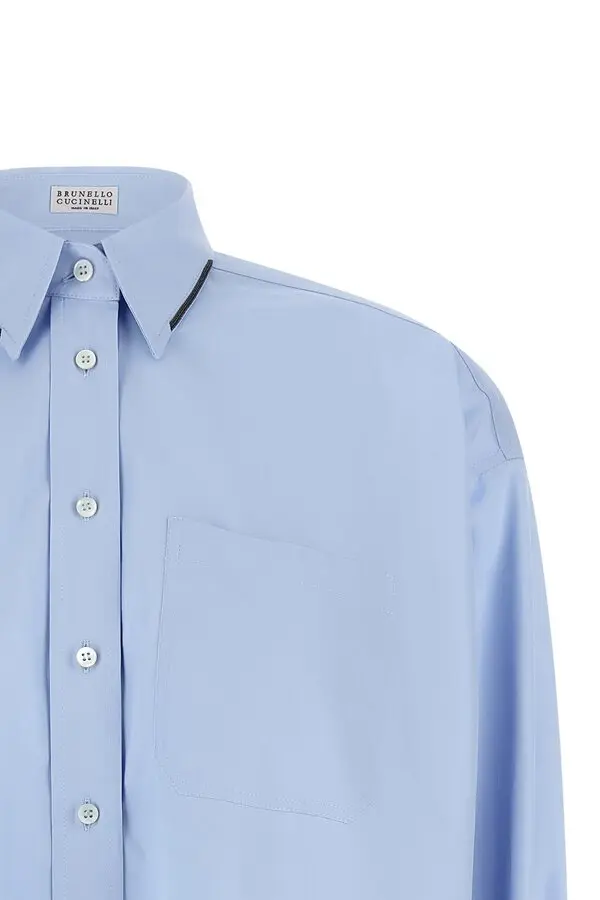 Brunello Cucinelli Long Sleeve Shirt With Monile Piping