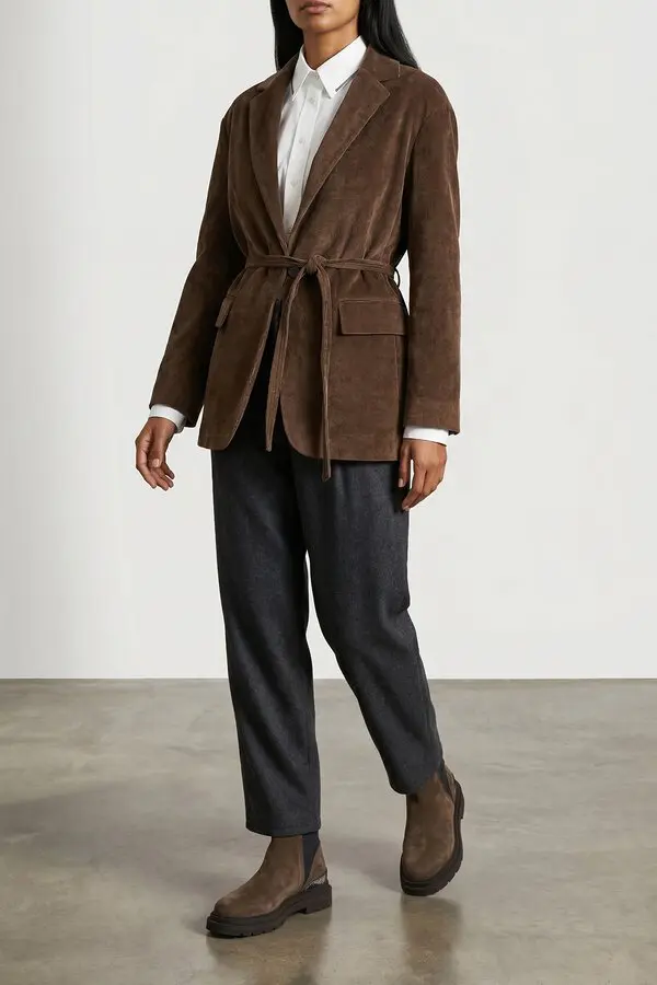 Brunello Cucinelli Monile Trim Cropped Shirt