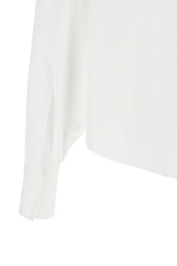 Brunello Cucinelli Monile Trim Cropped Shirt - White