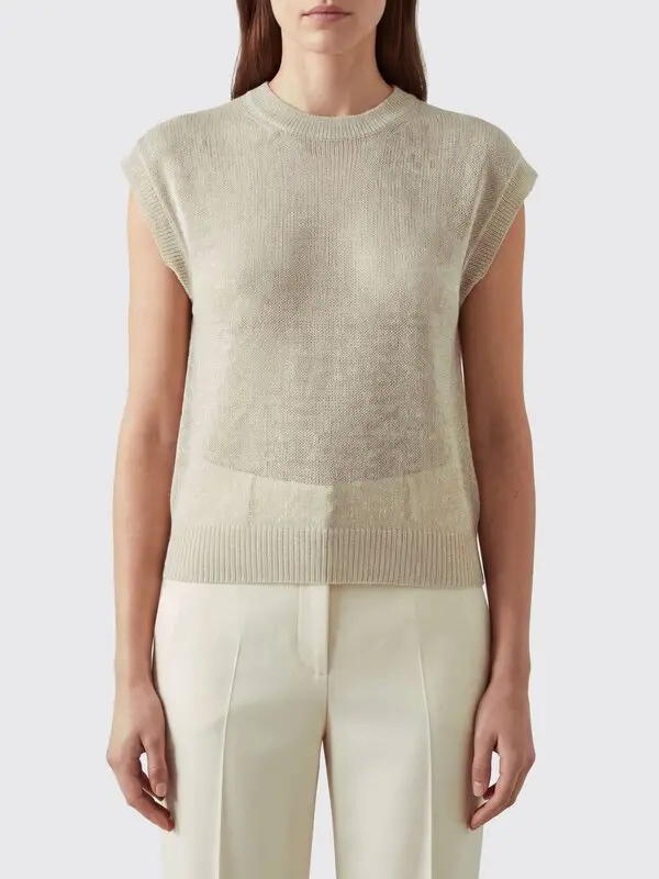 Brunello Cucinelli Ribbed Knit Crew Neck Top