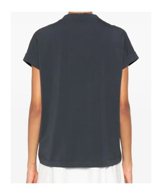 Brunello Cucinelli Monili Trim V-neck T-shirt