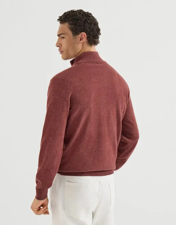 Brunello Cucinelli Half-zip Cashmere Sweater - Red