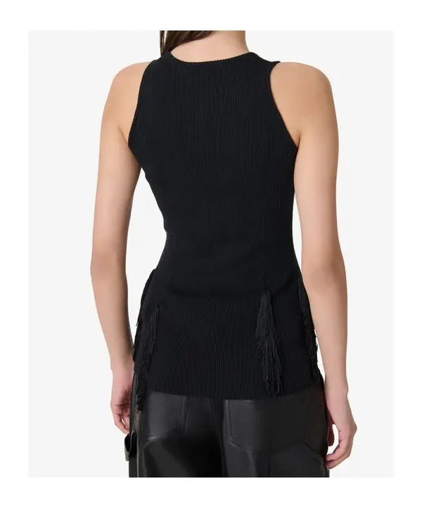IRO PARIS Sleeveless Knit Top With Tasseled Detail