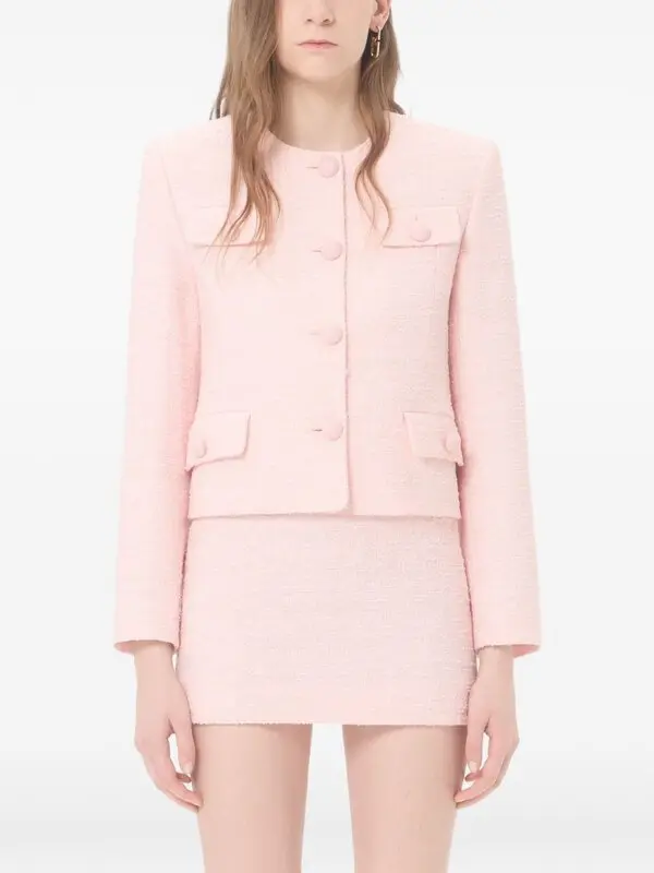 Valentino Garavani Crewneck Tweed Jacket - Pink
