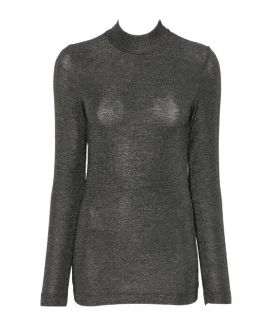 Brunello Cucinelli High Neck Metallic-effect Sweater