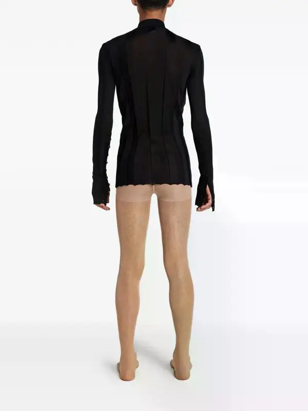ROT Ribbed Silk Henley Sweater