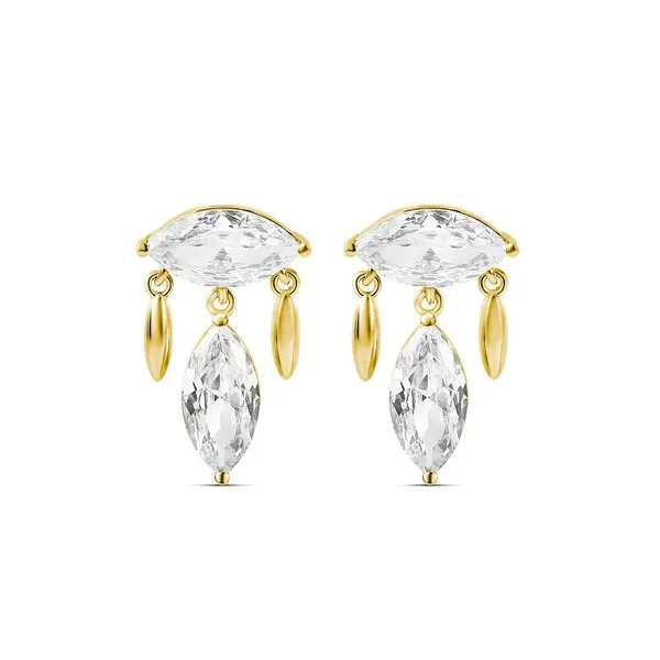 SHYMI Double Marquise Chandelier Earrings - Gold