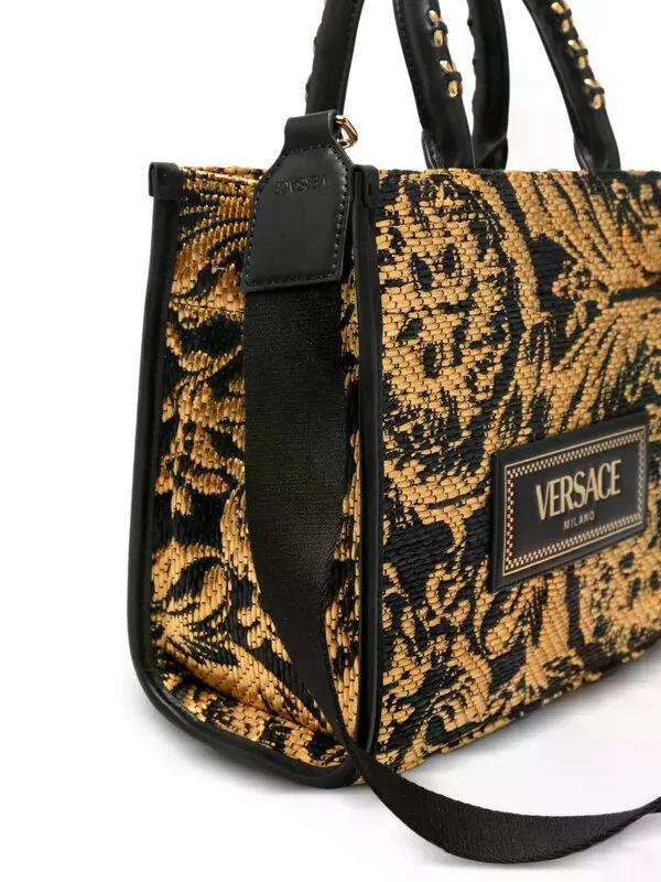 Versace Barocco Athena Raffia Tote Bag