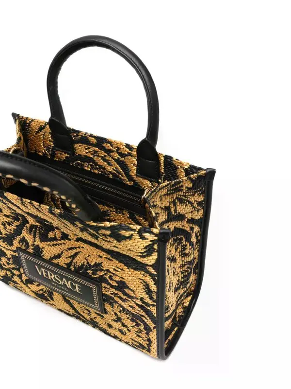 Versace Barocco Athena Raffia Tote Bag