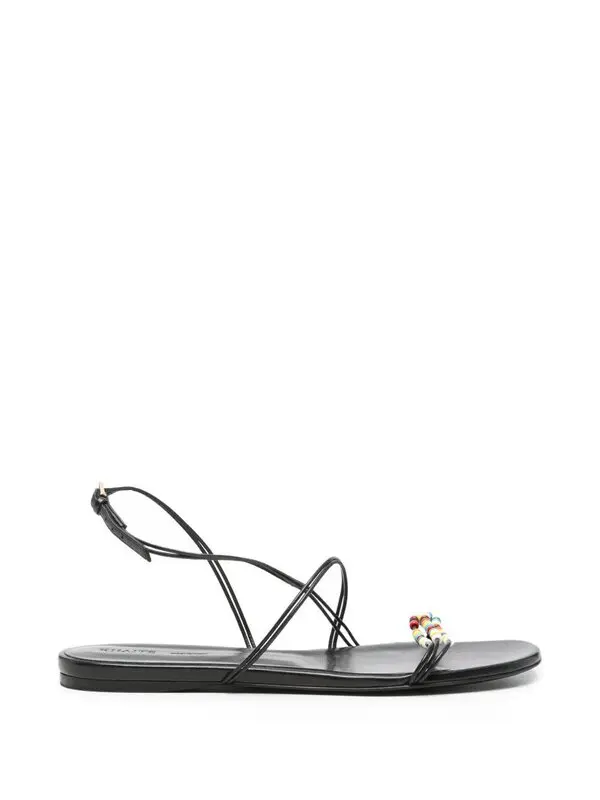 Khaite Loop Beaded-embellished Sandals - Black