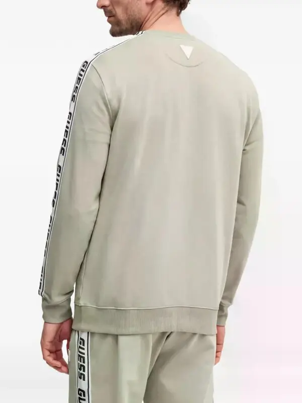 Guess Logo-print Side-stripe Sweater