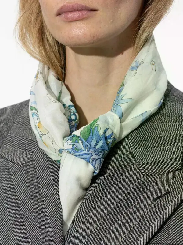 FERRAGAMO Floral-print Fringed Scarf
