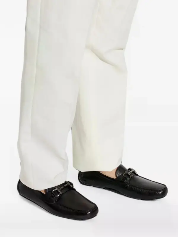 FERRAGAMO Parigi Leather Loafers - Black