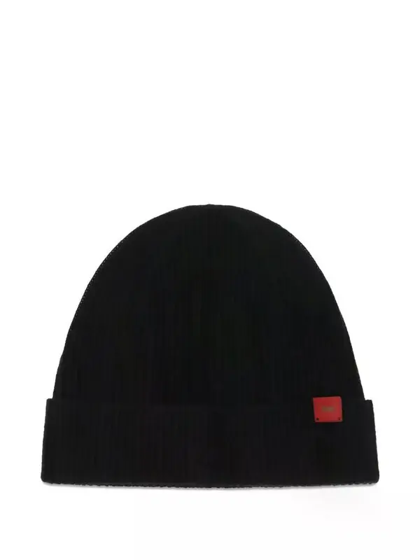 Kiton Ribbed Beanie Hat - Black