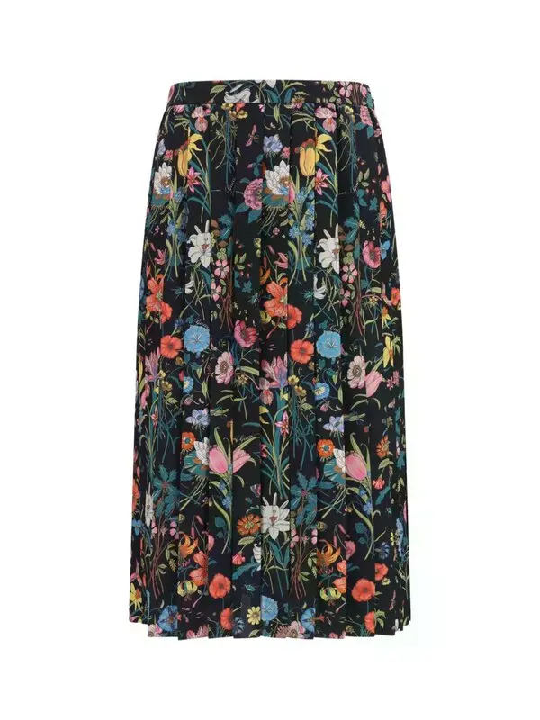Gucci Printed Pleated Midi Skirt
