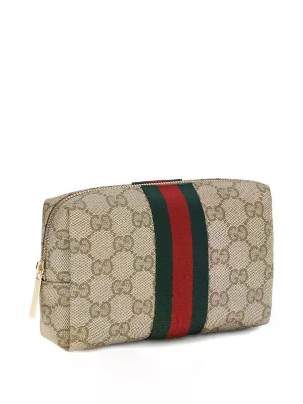 Gucci Gg Supreme Web-stripe Cosmetic Case