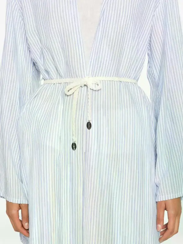 COTAZUR Vertical Stripe Belted Shirt