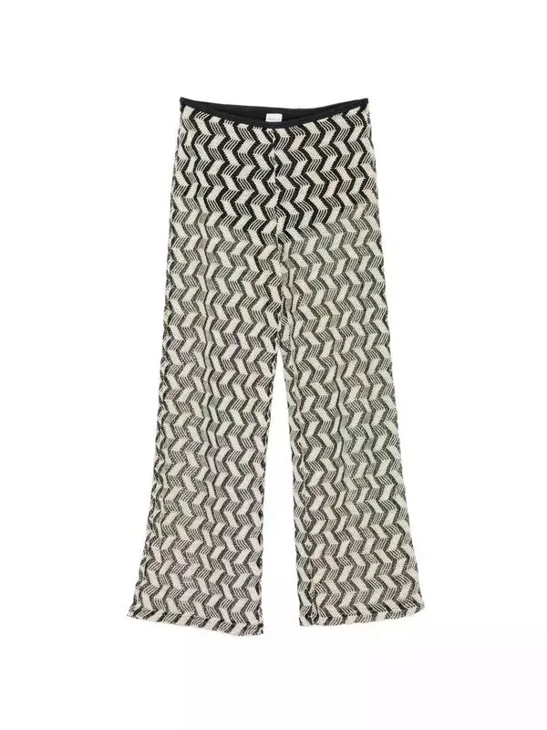 COTAZUR Cottazur Chevron Knit Semi-sheer Trousers