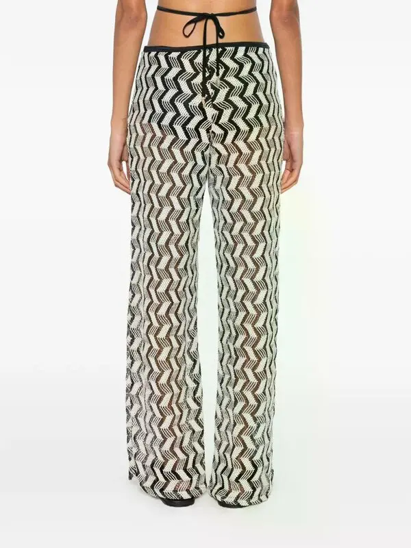 COTAZUR Cottazur Chevron Knit Semi-sheer Trousers