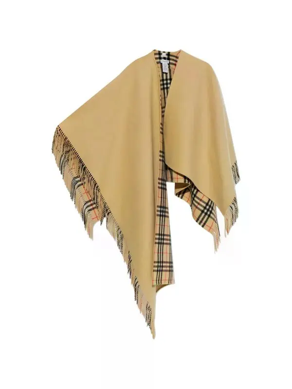 Burberry Fringe-trim Reversible Cape - Neutrals