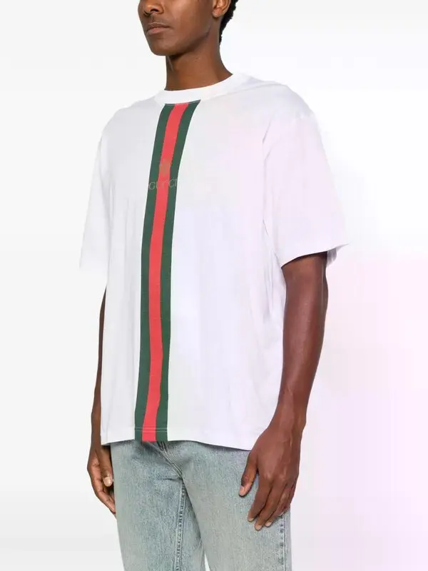 Gucci Web-stripe Logo-print T-shirt