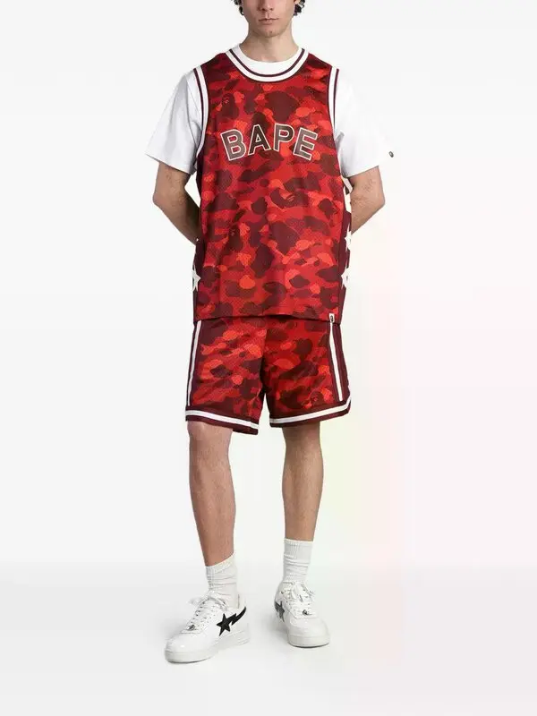 A BATHING APE Camouflage Print Mesh Tank Top